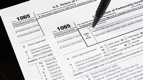 Form 1065 Us Return Of Partnership Income