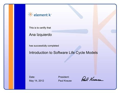 Certificate Introduction To Software Life Cycle Models Pdf Computer