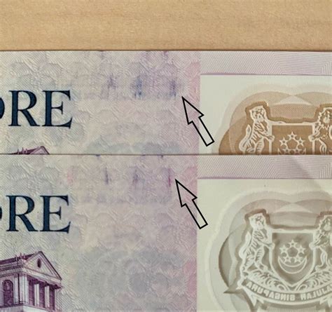 singapore portrait series 2 banknotes with ink smudge error hobbies