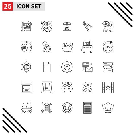 Set Of 25 Modern Ui Icons Symbols Signs For Snow Work Ecommerce Tool
