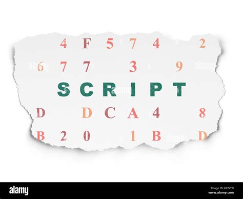 Programming Concept Script On Torn Paper Background Stock Photo Alamy