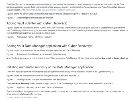 Performing A Recovery Job Dell Powerprotect Cyber Recovery Automated Recovery Of Dell