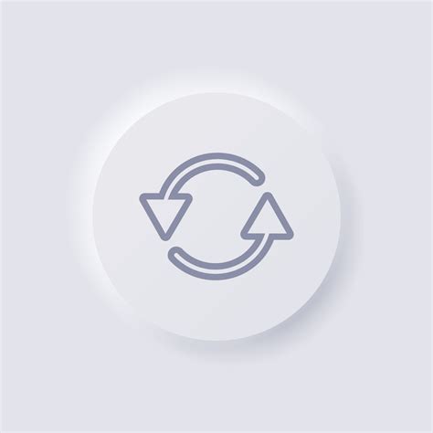 Circular Rotation Arrow Icon White Neumorphism Soft UI Design For Web Design Application UI