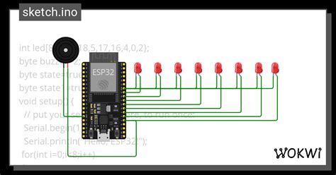 Multipleledbuzzerread Wokwi Esp32 Stm32 Arduino Simulator