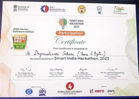 Dnyaneshwari Sahane On Linkedin 6byte Smartindiahackathon Innovation Finalists Techenthusiast