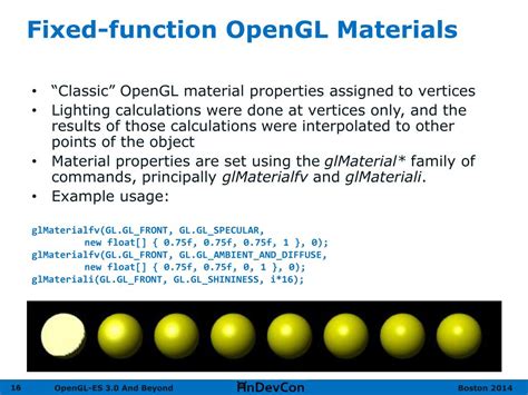 Ppt Modern Opengl Es 30 And 31 Lighting And Materials Powerpoint Presentation Id2055638