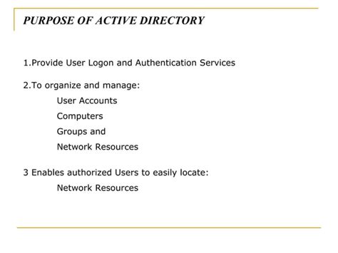 Active Directory PPT Internet Computing