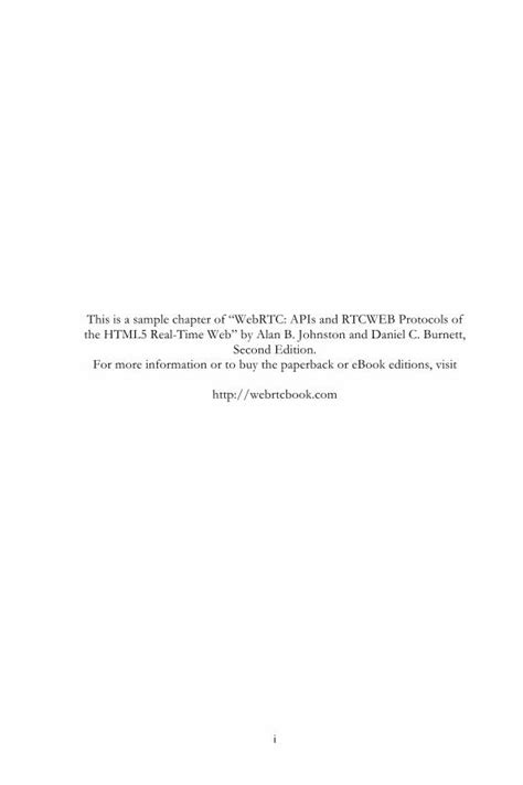 pdf this is a sample chapter of “webrtc apis and rtcweb protocols