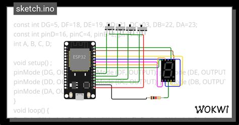 Convertidor Binario 7 Segmentos Wokwi Esp32 Stm32 Arduino Simulator