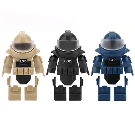 밀리터리 시리즈 블록 스페셜 포스 Eod 보호 의류 슈트 무기 팩 Ww2 군인 Swat 액세서리 Moc 빌딩 벽돌 장난감