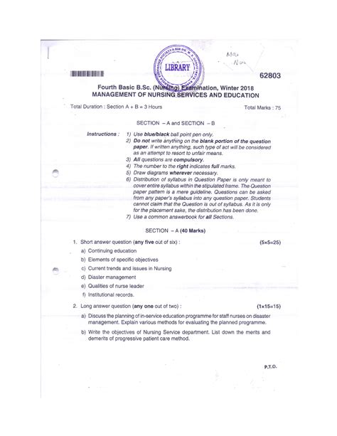 Fourth Year Management Of Nursing Services And Education Nursing Studocu