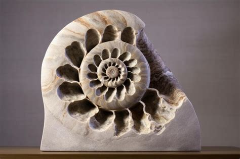 Premium Ai Image Ammonite Fossil On Limestone With Natural Light