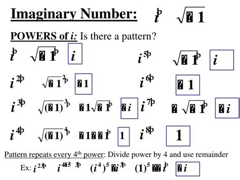 PPT Exploring Patterns In Powers Of I Understanding Imaginary Numbers PowerPoint Presentation