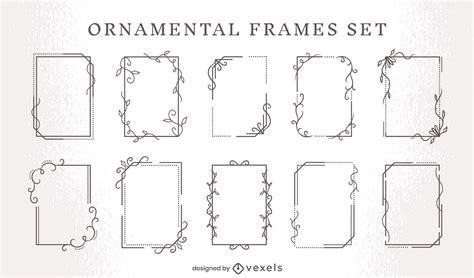 Ornamental Minimalist Frames Set Vector Download