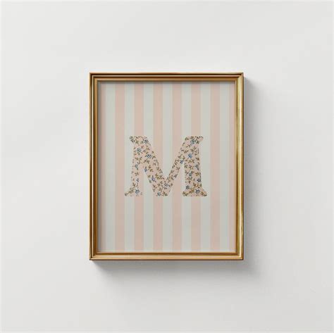 M Initial Print Floral Letter Digital Download Watercolor Art T Idea Art Print
