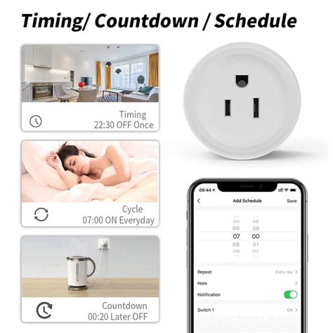 10a 20a Tuya Smart Wifi Plug Us Wireless Control Socket Outlet Energy Monitering Timer Function