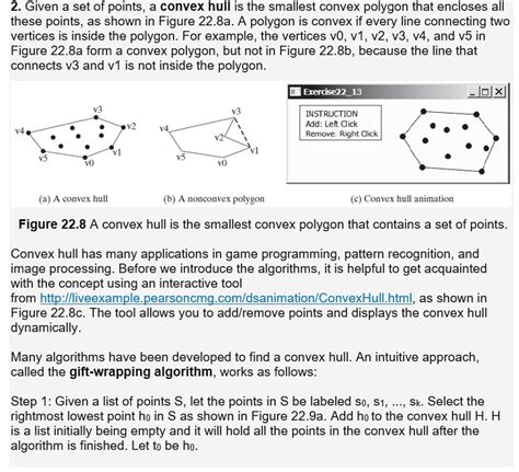 Solved 2 Given A Set Of Points A Convex Hull Is The