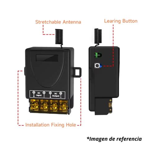 Receptor Rf Con Rele 30a Dc 433mhz 1ch 12v 24v 48v Con Caja