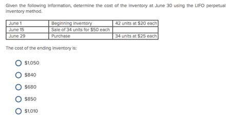 solved given the following information determine the cost