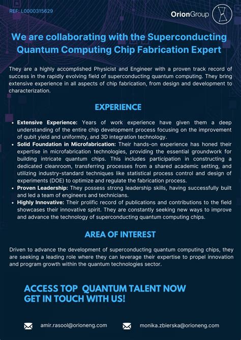 Monika Zbierska On Linkedin Quantumcomputing Chipfabrication