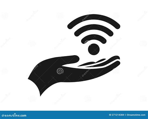 Wifi Internet Met De Hand Een Draadloos Netwerk Met Een Humanistisch Vectorpictogram Vector