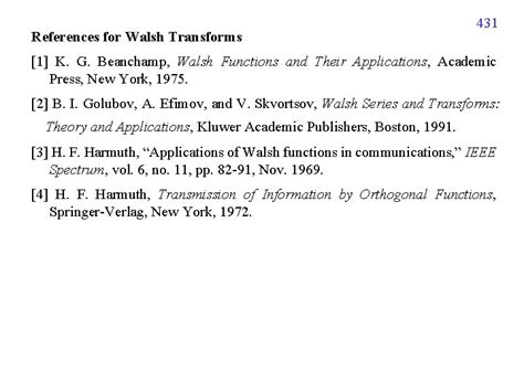 428 Xiii Walsh Transform Hadamard Transform 13 A