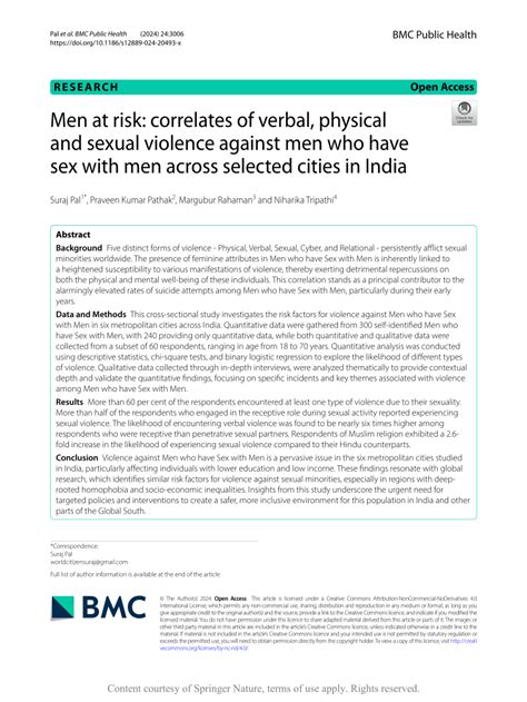 Pdf Men At Risk Correlates Of Verbal Physical And Sexual Violence