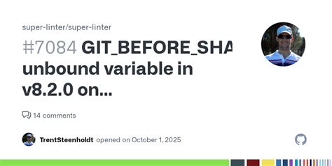 Gitbeforeshahead Unbound Variable In V820 On Pullrequesttarget