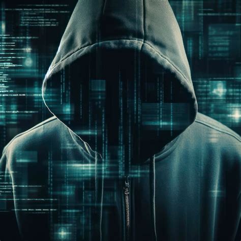 Premium Ai Image Hacker In The Hood In Front Of The Matrix A Computer Hacker In The Hood