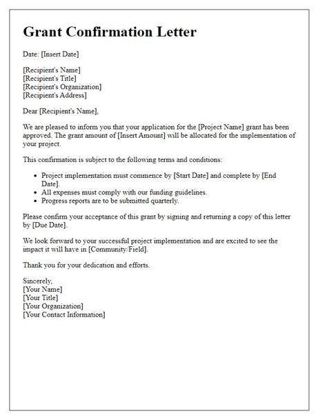 Letter Template For Project Funding Confirmation Free Samples In Pdf