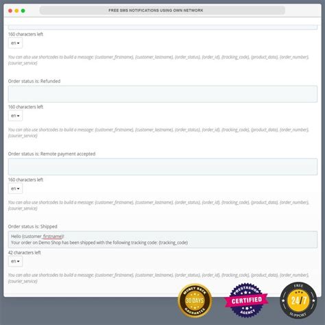 Free SMS Notifications Using Own Mobile And SIM Card Module For PrestaShop