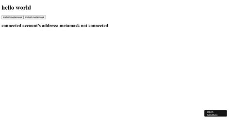 connect metamask forked codesandbox