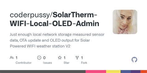 GitHub Coderpussy SolarTherm WIFI Local OLED Admin Just Enough Local Network Storage Measured