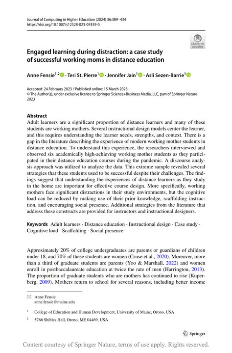 Engaged Learning During Distraction A Case Study Of Successful Working