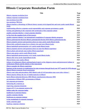 Fillable Online Illinois Corporate Resolution Form Illinois Corporate Resolution Form Fax Email