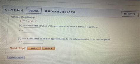 solved 7 [ 5 points details sprecalc7coreq 4 5 035 my