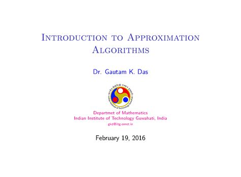 daa module 5 coe introduction to approximation algorithms dr gautam