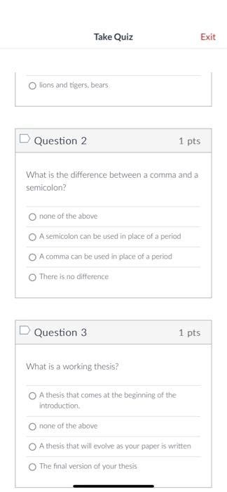 Question 2 1 Pts What Is The Difference Between A