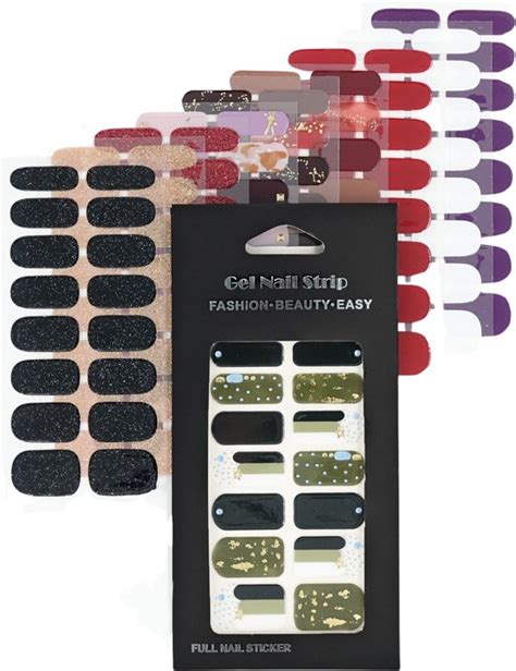 Nail Art Gel Nagel Stickers Nail Wraps Stencils Zelfklevend 10 Vellen Bol