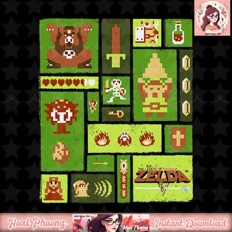 Nintendo The Legend Of Zelda 8 Bit Character Layout Png Dig Inspire Uplift