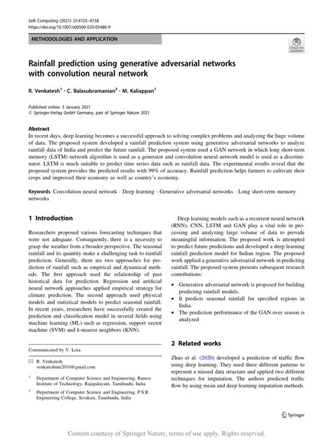 Rainfall Prediction Using Generative Adversarial Networks With Convolution Neural Network