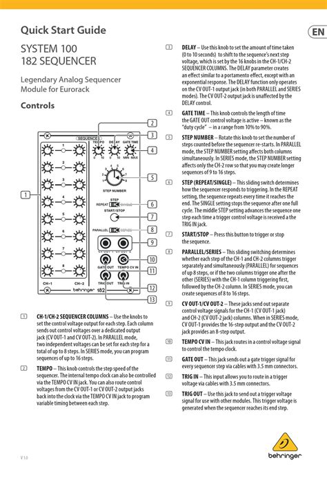 Behringer System 100 182 Quick Start Manual Pdf Download Manualslib