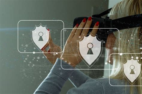 Shield Protect Icon Virtual Screen Interface Data Protection Cyber