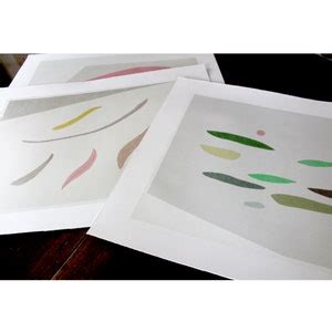 Still Life Nature Inspired Screenprint Pink Leaves Original Handmade
