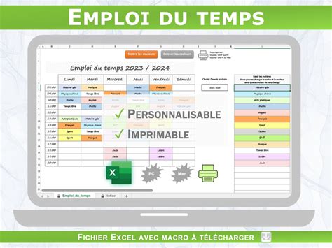 Customizable Timetable To Print French Timetable College Timetable