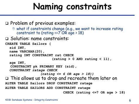 Ppt Sql Integrity Constraints Powerpoint Presentation Free Download