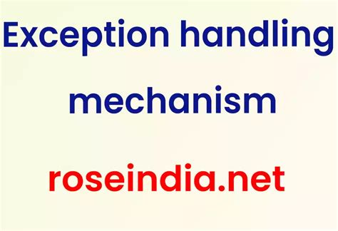 Exception Handling Mechanism
