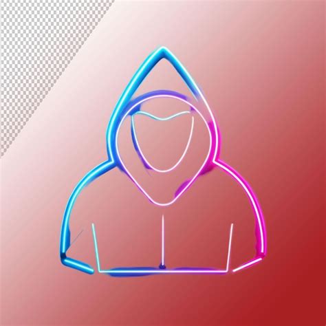 Hacker Neon Light On Transparent Background Premium AI Generated PSD
