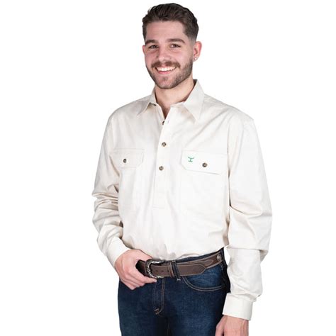 Mens Cameron Half Button Workshirt Just Country Australia Pty Ltd
