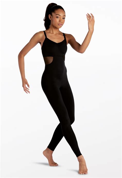 Unitard With Mesh Cutout Waist Flextek®